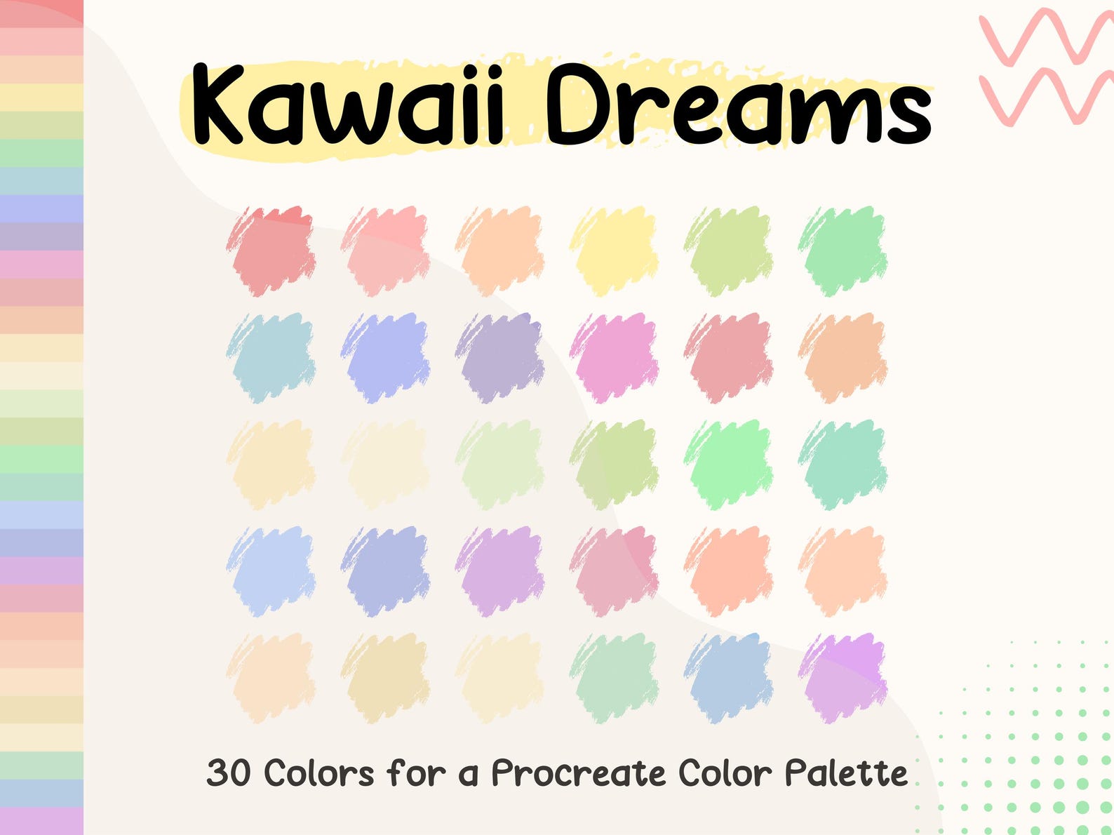 Kawaii Dreams Procreate Color Palette Swatches, Color Palette HEX Codes ...