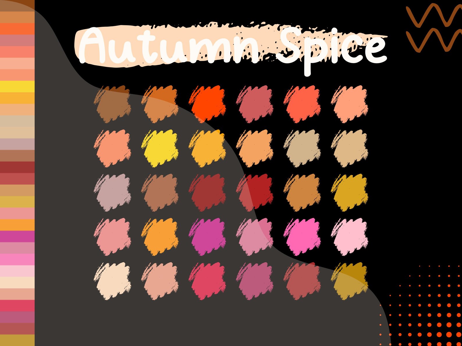 Autumn Spice Procreate Color Palette Swatches, Color Palette HEX Codes ...