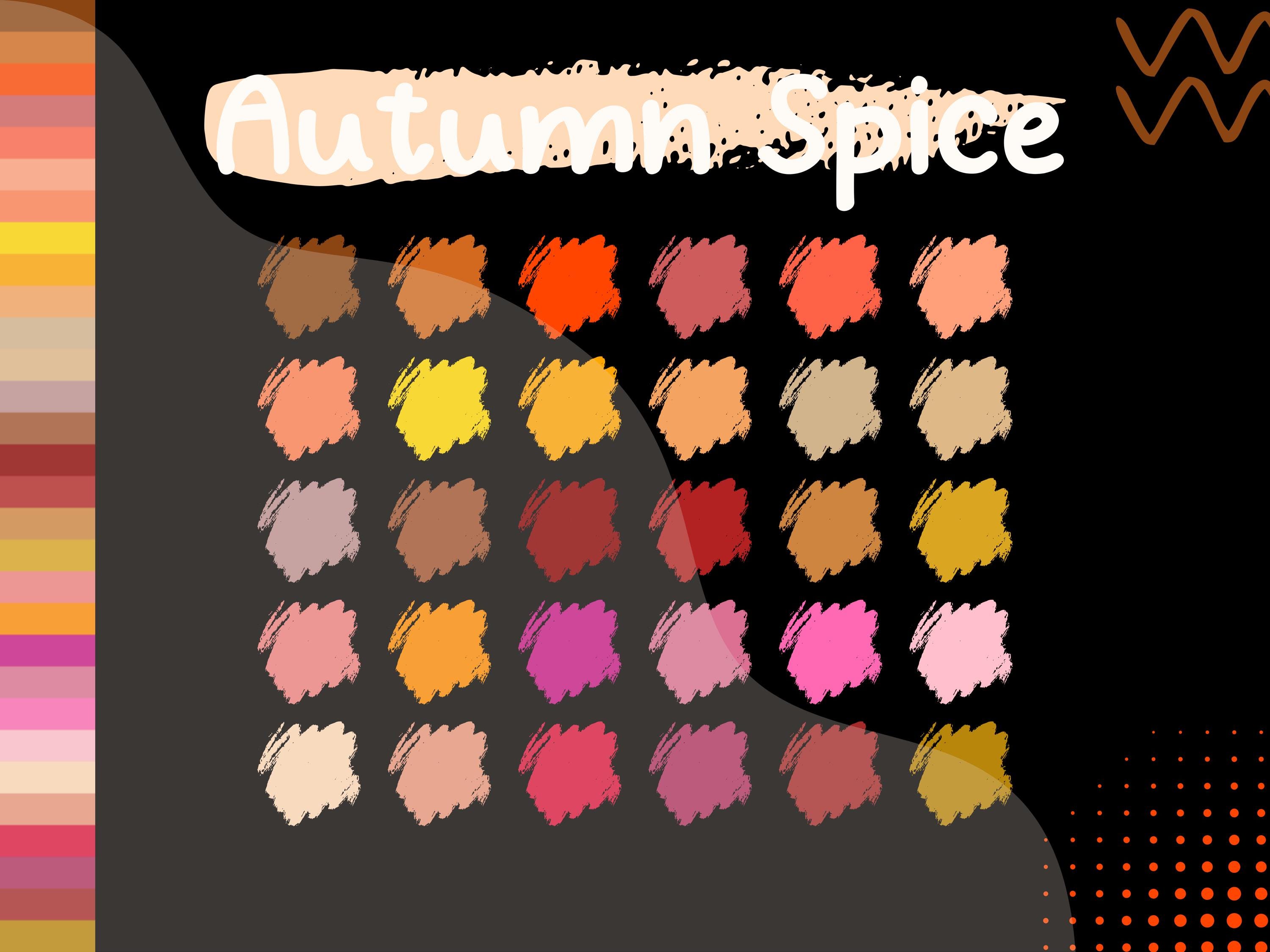 Autumn Spice Procreate Color Palette Swatches, Color Palette HEX Codes ...
