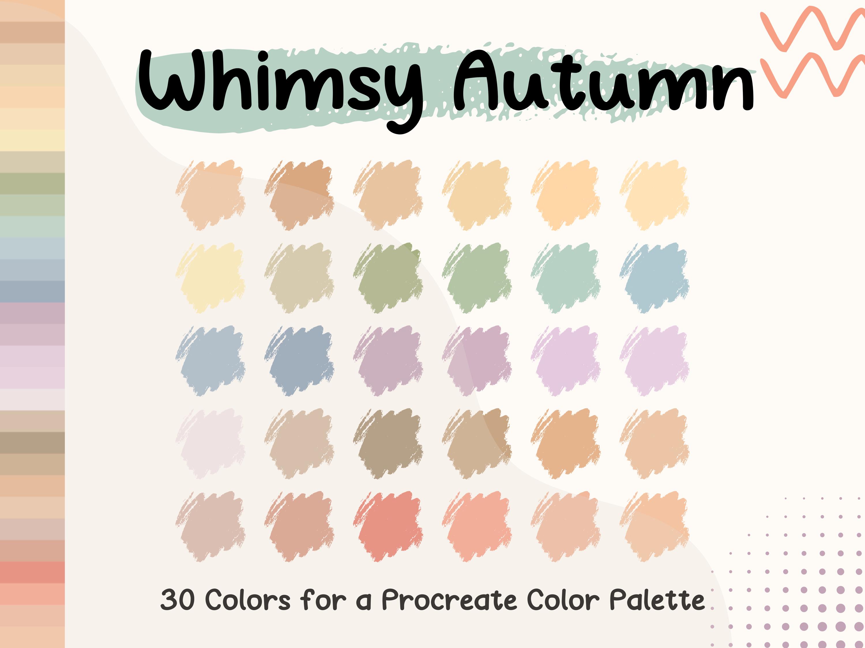 Whimsy Autumn Procreate Color Palette Swatches, Color Palette HEX Codes ...