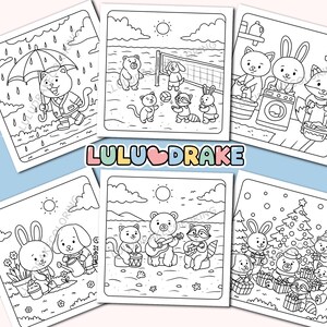 Fuzzy Buddies Cute & Cozy Coloring Book, 25 Pages Part 1, Super ...