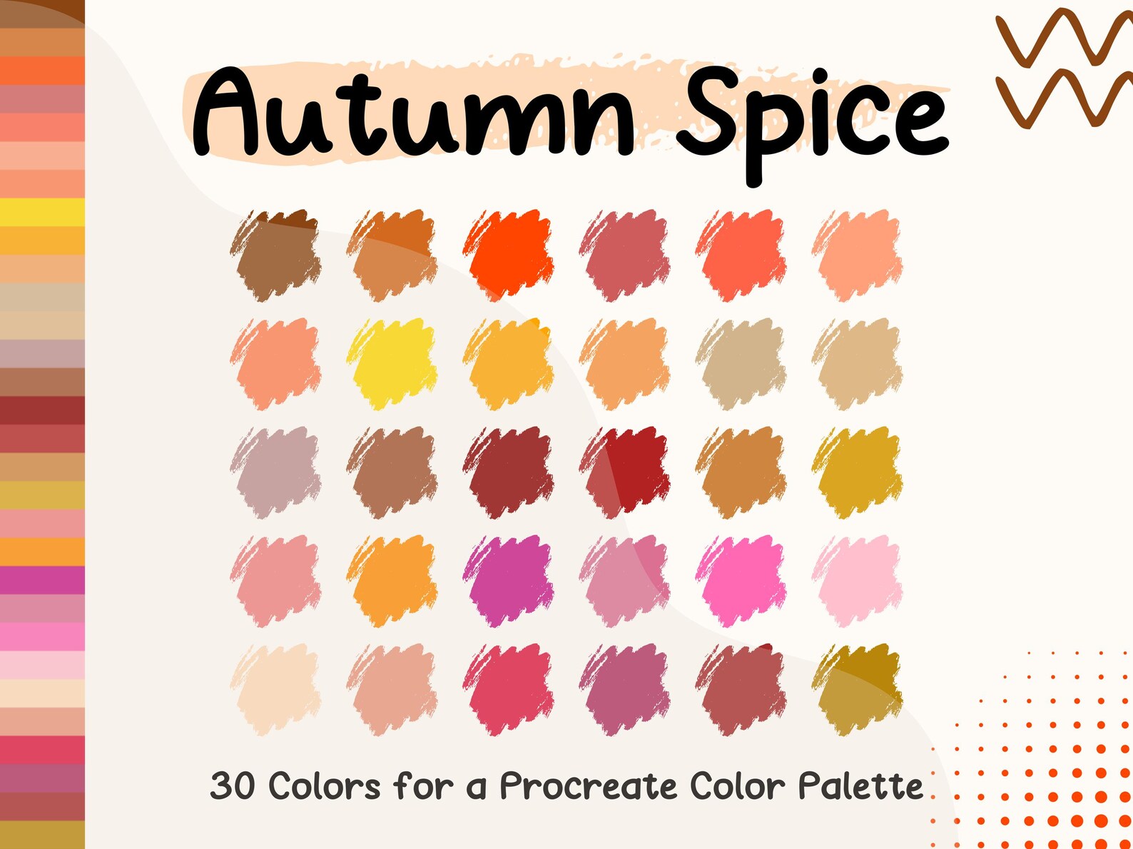 Autumn Spice Procreate Color Palette Swatches, Color Palette HEX Codes ...