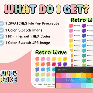 Retro Wave Procreate Color Palette Swatches, Color Palette HEX Codes ...