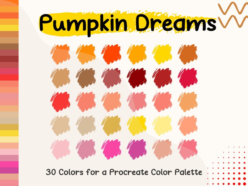 Pumpkin Dreams Procreate Color Palette Swatches, Color Palette HEX ...
