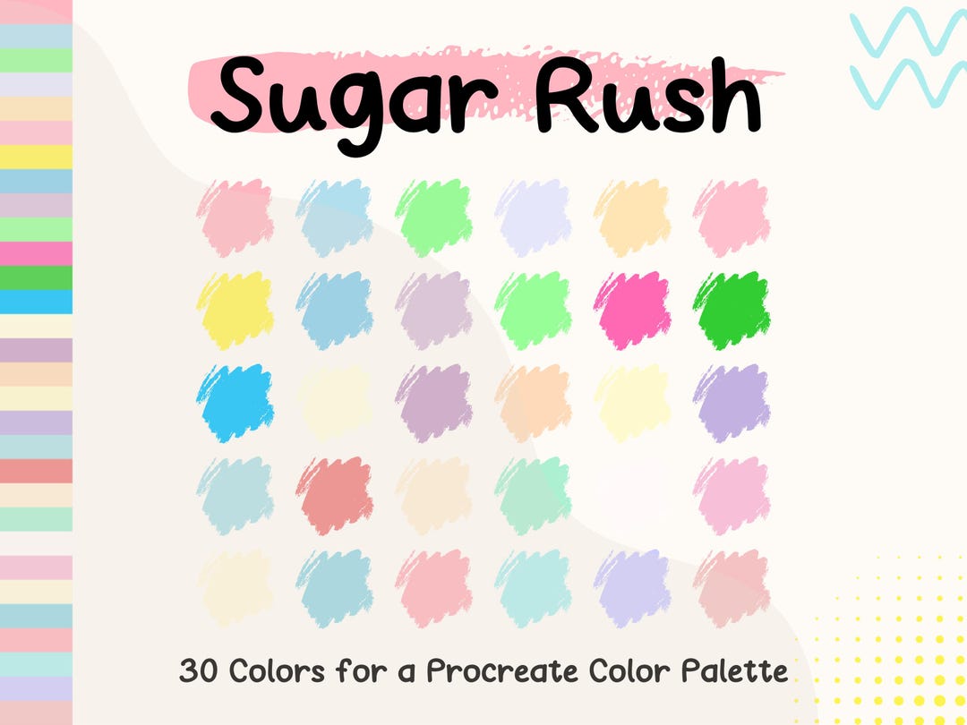 Sugar Rush Procreate Color Palette Swatches, Color Palette HEX Codes ...