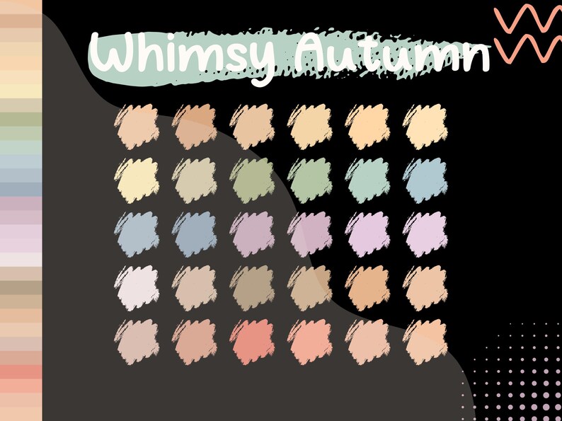 Whimsy Autumn Procreate Color Palette Swatches, Color Palette HEX Codes ...