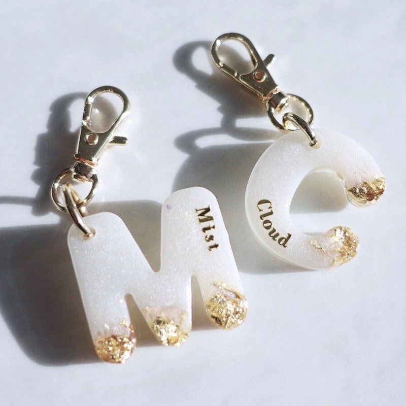 Resin Letter Keychain - Etsy