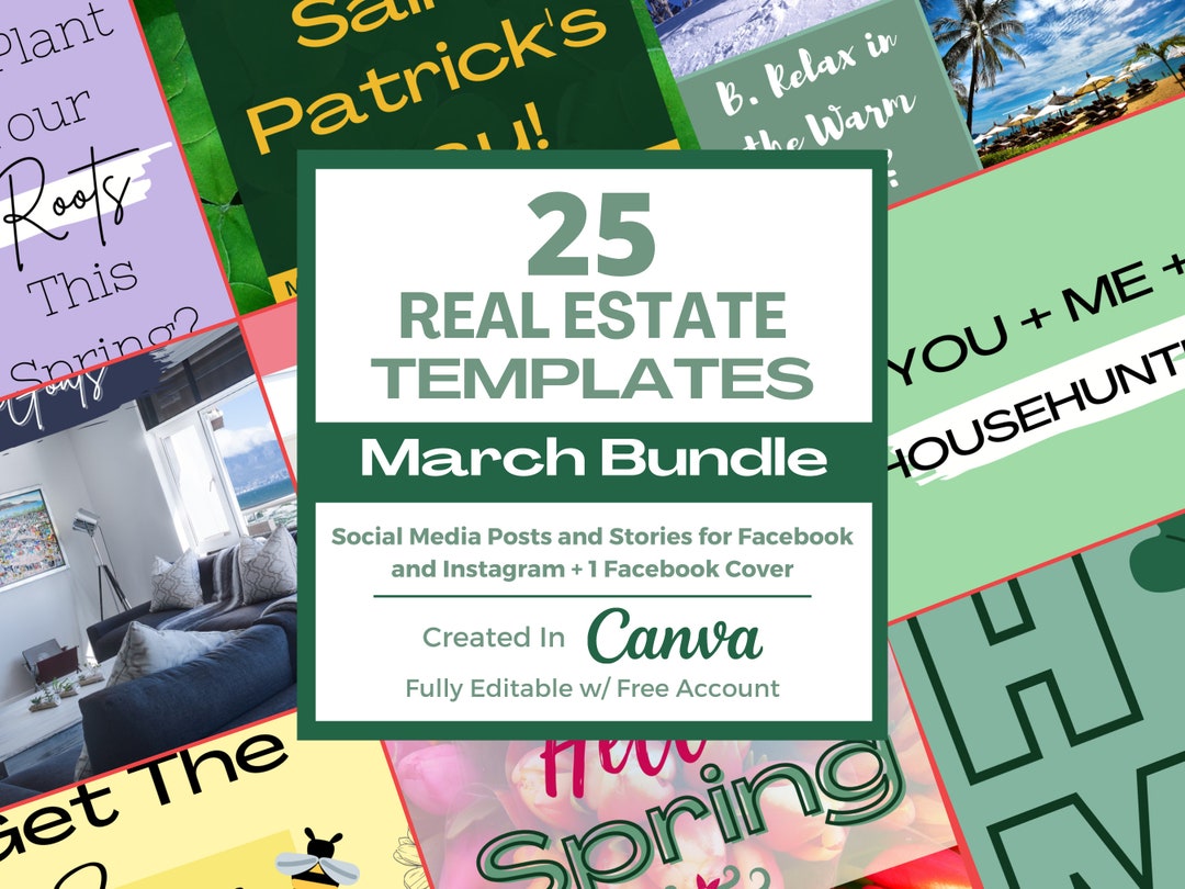 25 Realtor March Themed Social Media Templates | Real Estate Social ...