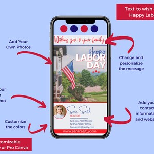 Realtor Labor Day Textable Card | Real Estate Marketing (digital ...