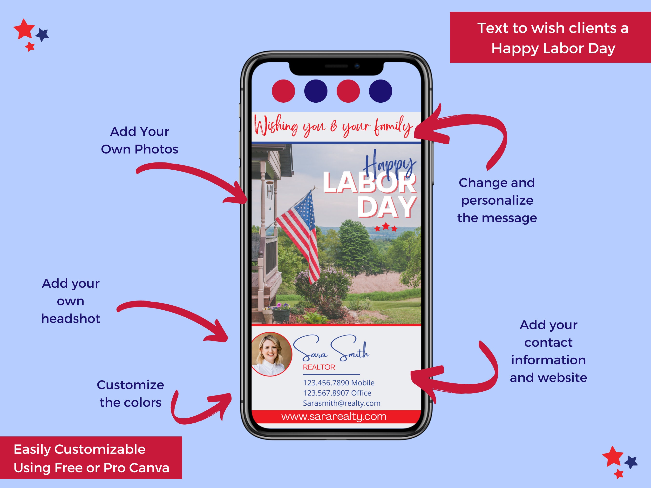 Realtor Labor Day Textable Card | Real Estate Marketing (digital ...