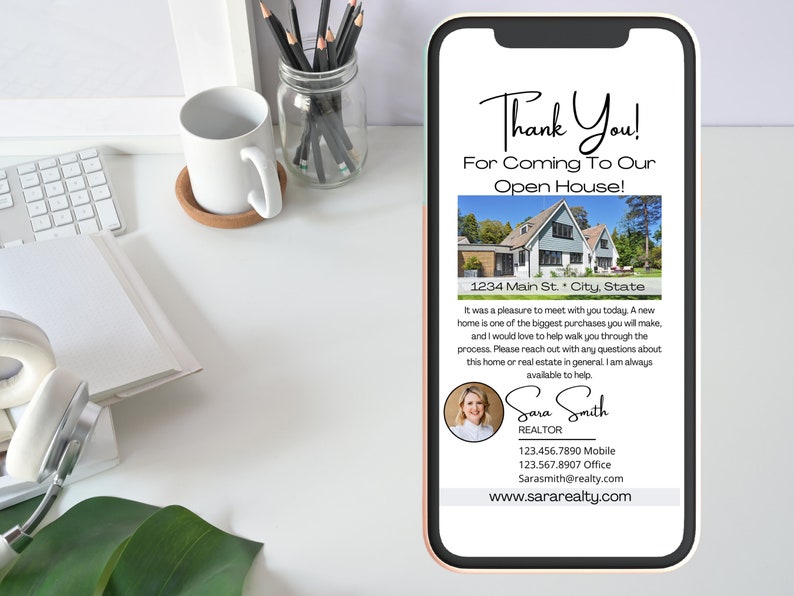 Realtor Editable Textable Thank You Open House Message | Real Estate ...
