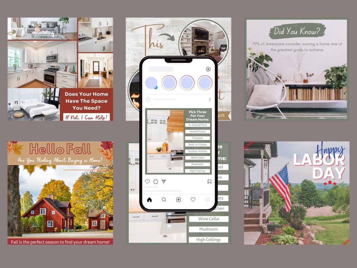 25 Realtor September Themed Social Media Templates Real - Etsy