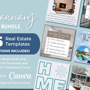 25 Realtor January Themed Social Media Templates WITH CAPTIONS | Real ...