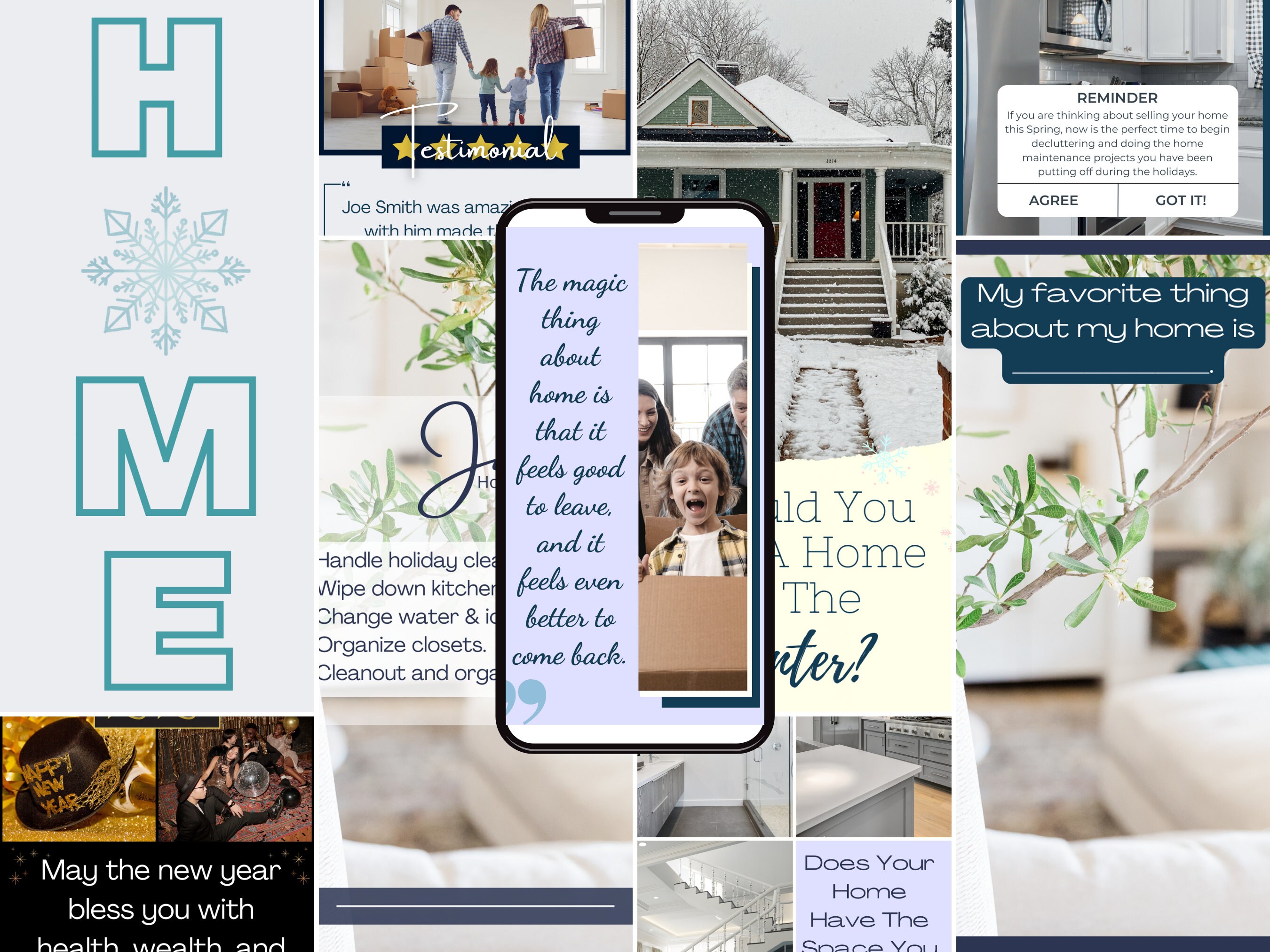 25 Realtor January Themed Social Media Templates WITH CAPTIONS | Real ...
