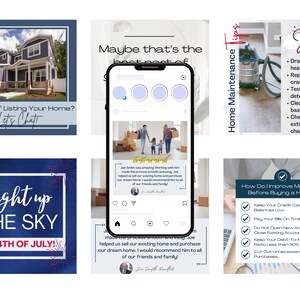 12 Realtor July Themed Social Media Templates WITH CAPTIONS | Real ...