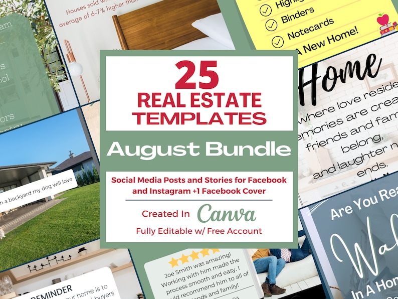 25 Realtor August Themed Social Media Templates Real Estate - Etsy
