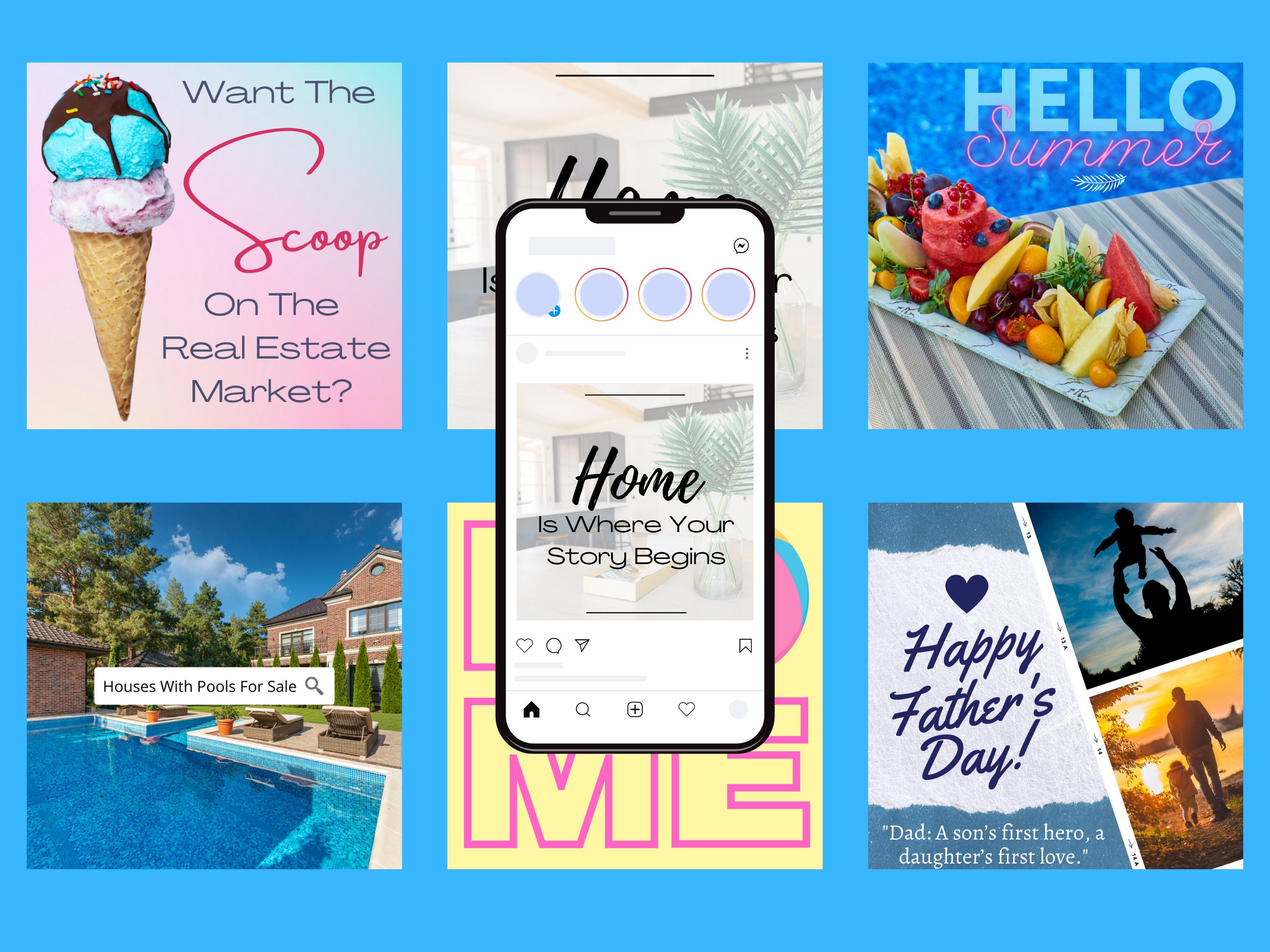 25 Realtor June Themed Social Media Templates | Real Estate Social ...