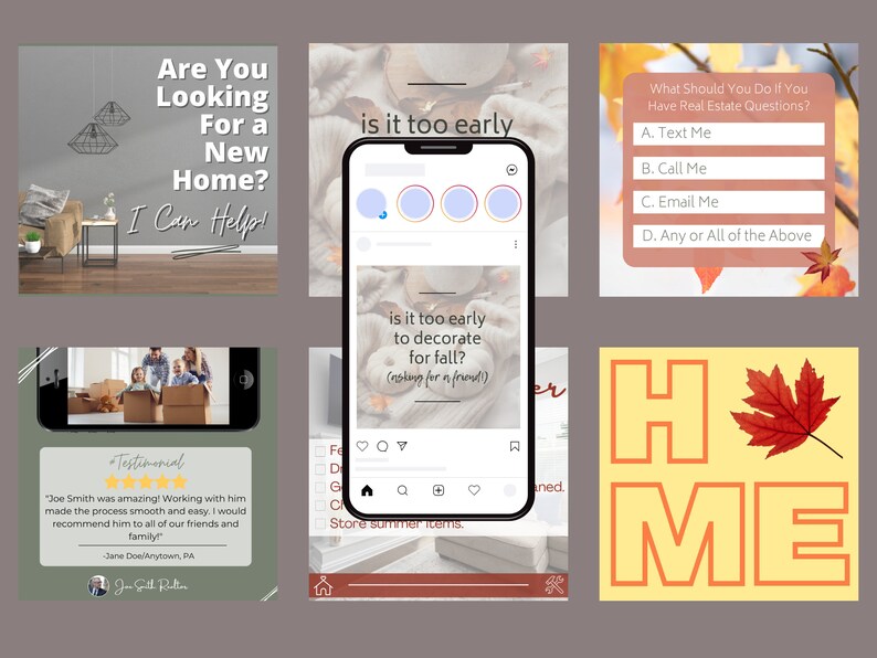 25 Realtor September Themed Social Media Templates | Real Estate Social ...