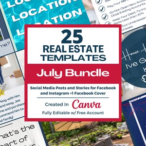 25 Realtor July Themed Social Media Templates | Real Estate Social ...