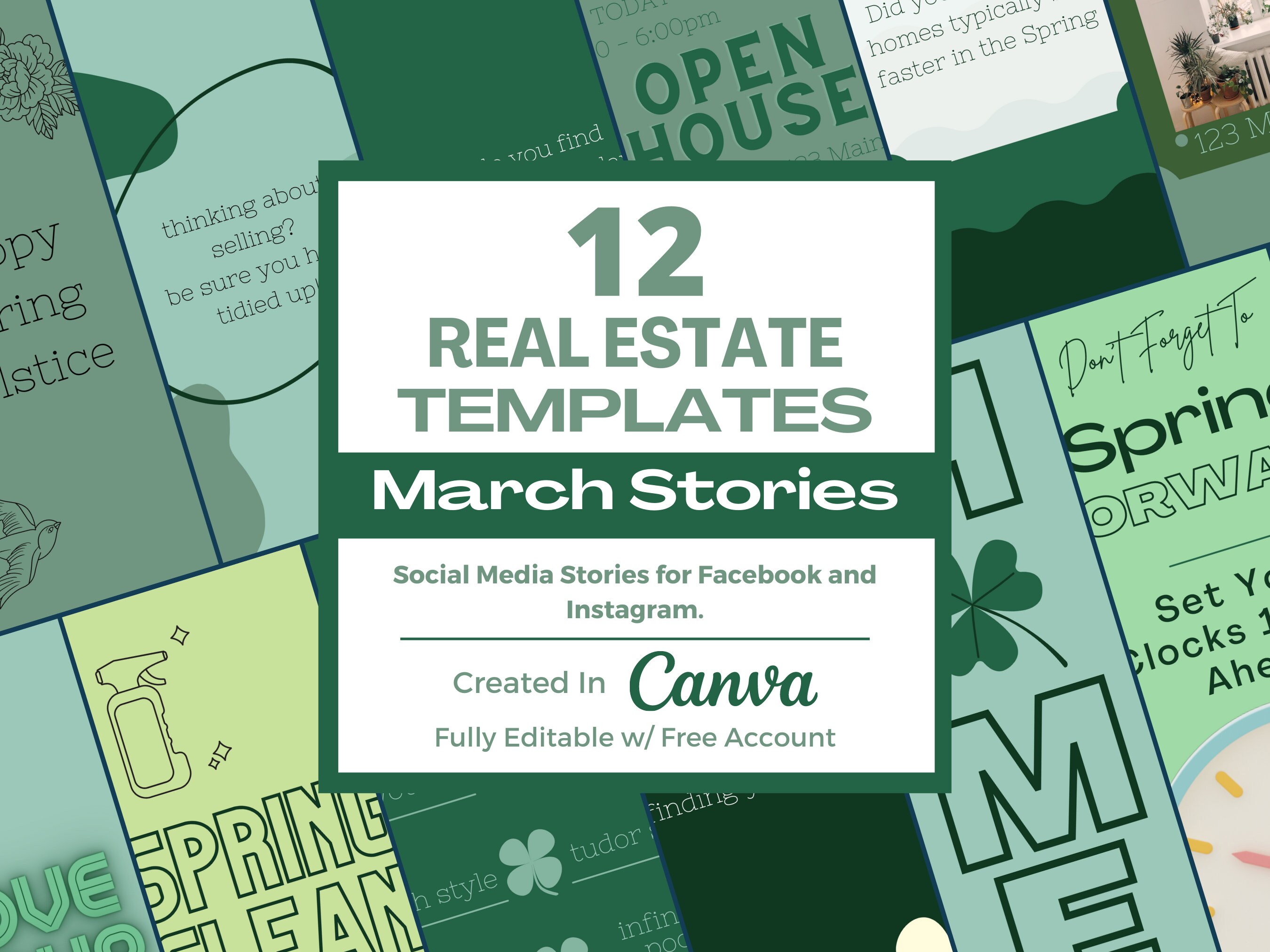 12 Realtor March Themed Social Media Story Templates| Real Estate ...