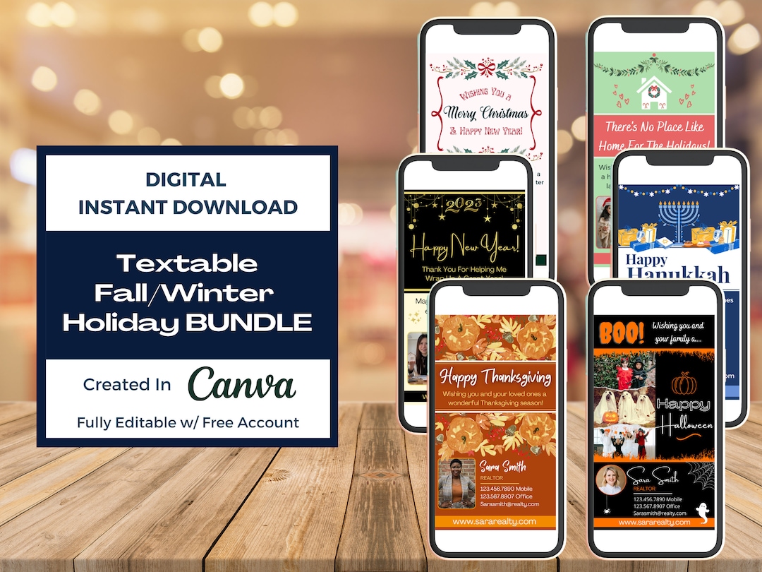 Realtor Editable Textable Fall Winter Bundle | Text Message Marketing ...