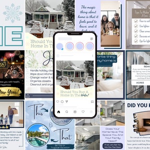 25 Realtor January Themed Social Media Templates WITH CAPTIONS | Real ...