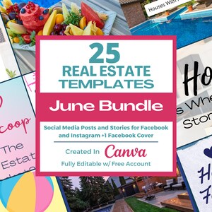 25 Realtor June Themed Social Media Templates | Real Estate Social ...