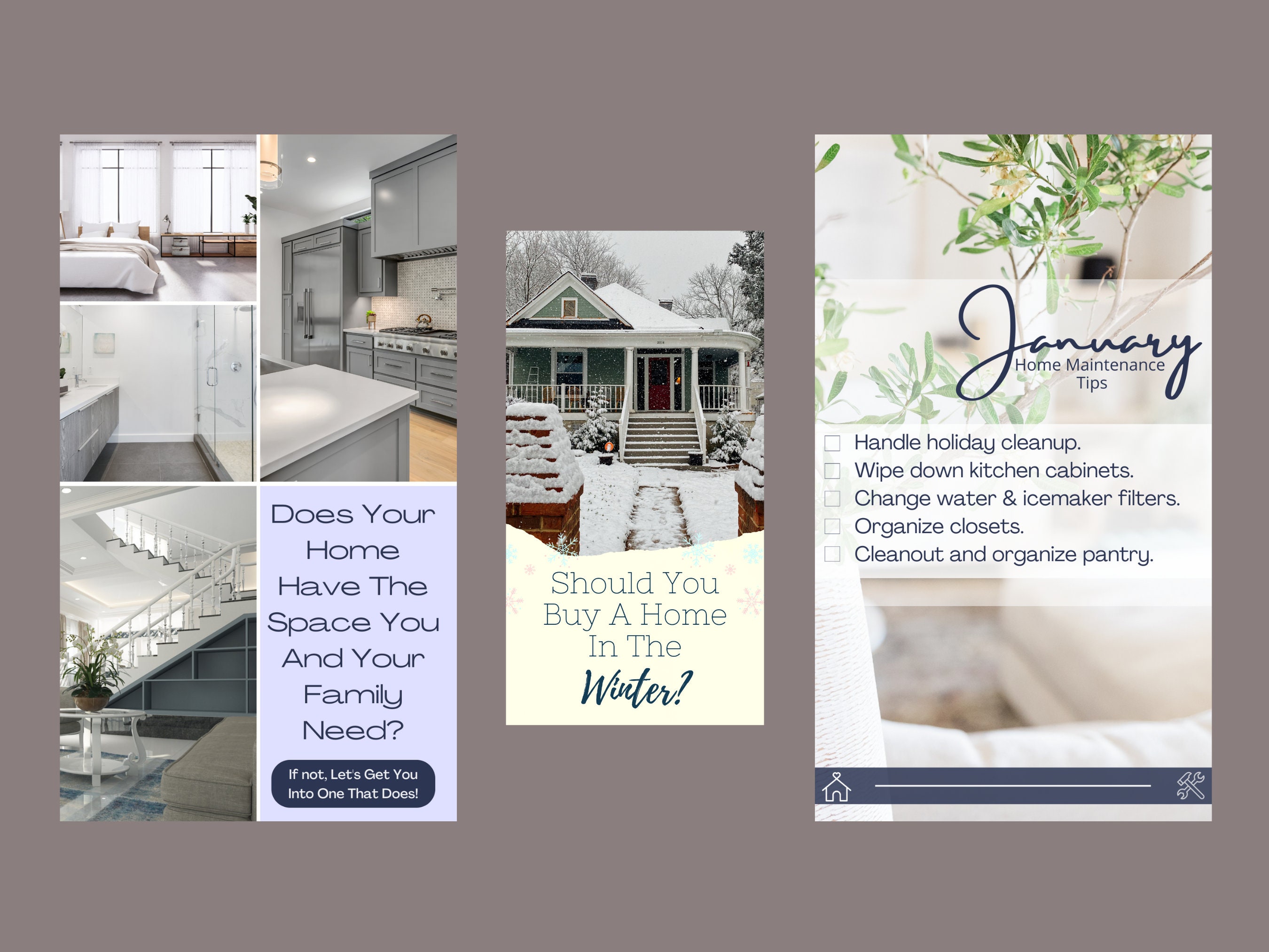 25 Realtor January Themed Social Media Templates WITH CAPTIONS | Real ...