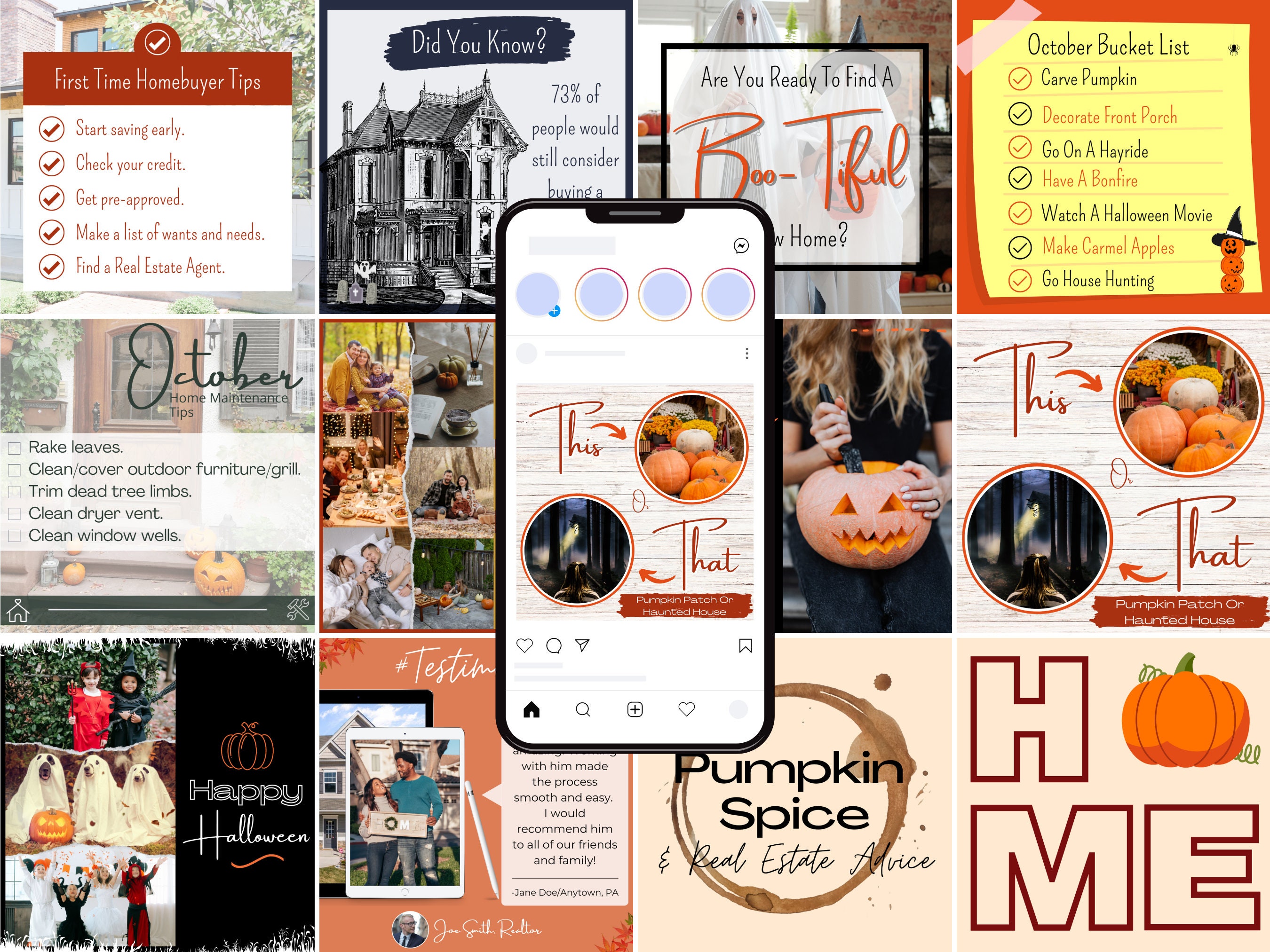 36 Realtor Fall/winter Bundle (october, November, December) Themed ...