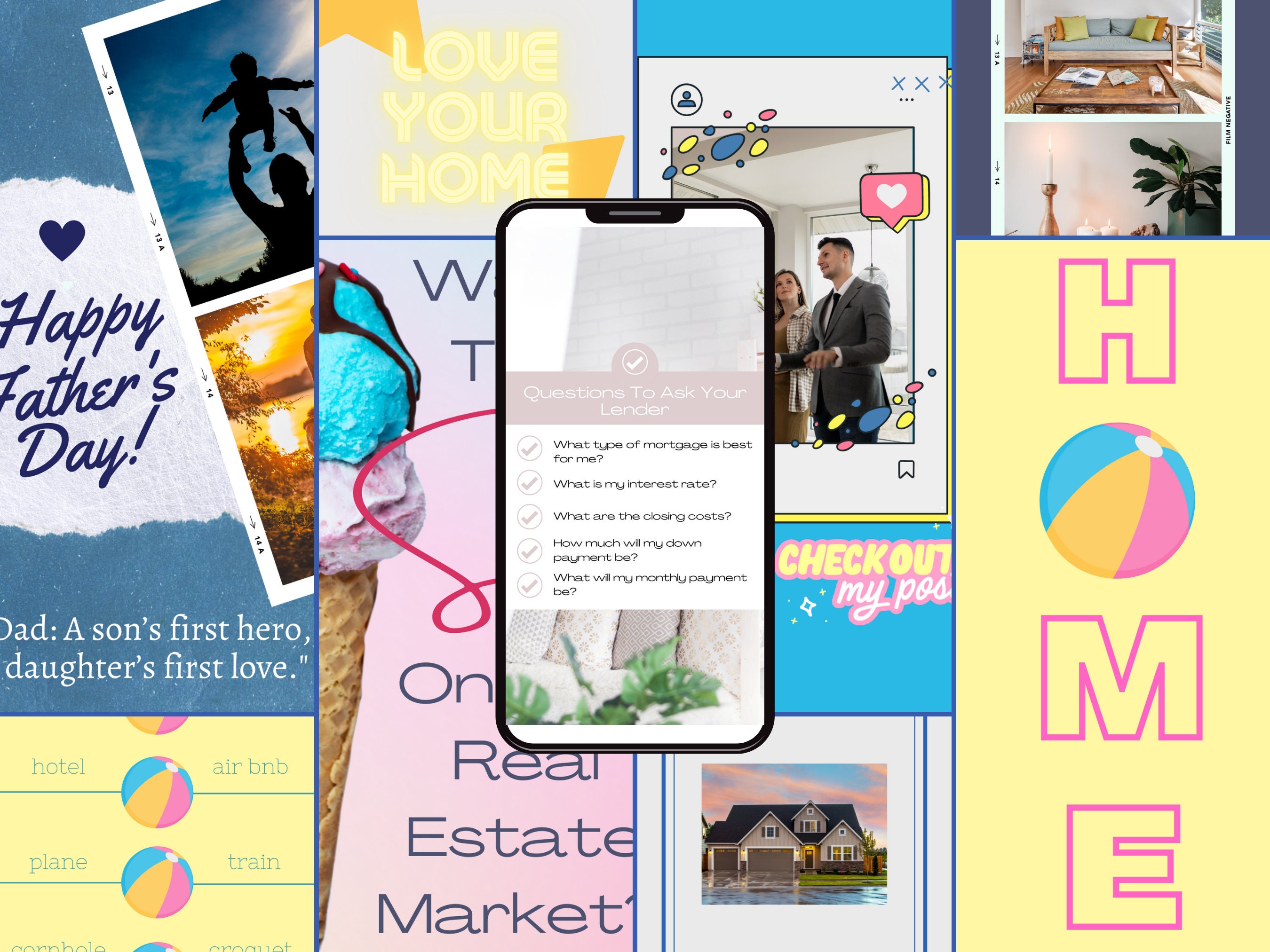 25 Realtor June Themed Social Media Templates | Real Estate Social ...