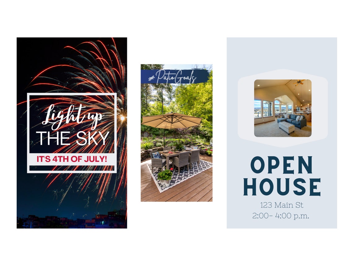 12 Realtor July Themed Social Media Templates WITH CAPTIONS - Etsy