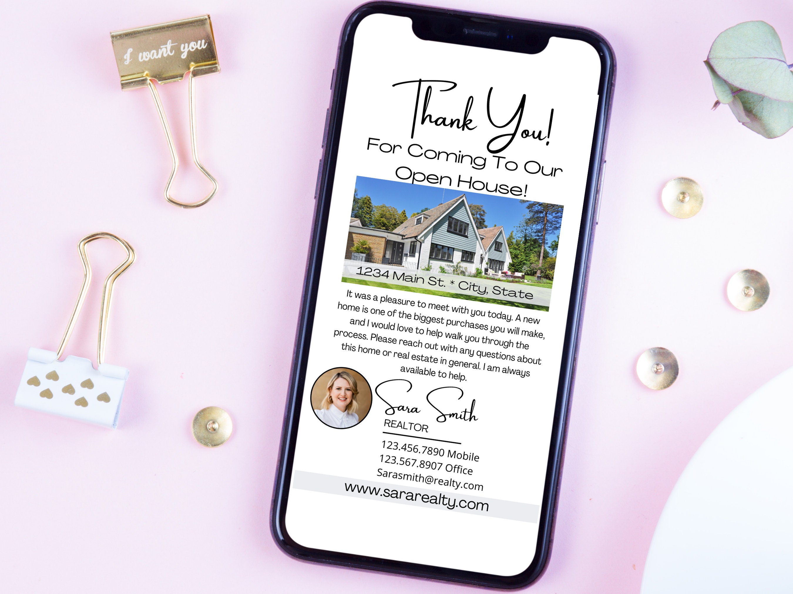 Realtor Editable Textable Thank You Open House Message | Real Estate ...