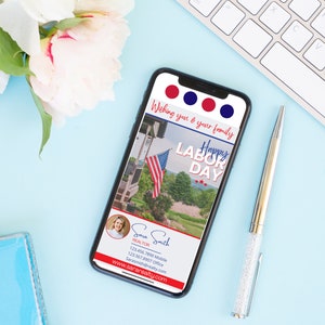 Realtor Labor Day Textable Card | Real Estate Marketing (digital ...