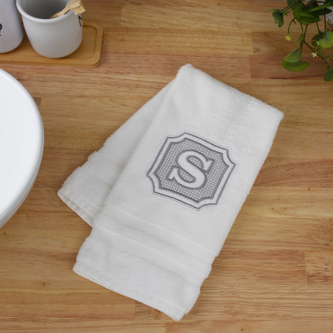 Preppy Square Monogrammed Towels - Custom Embroidery With Embossed ...