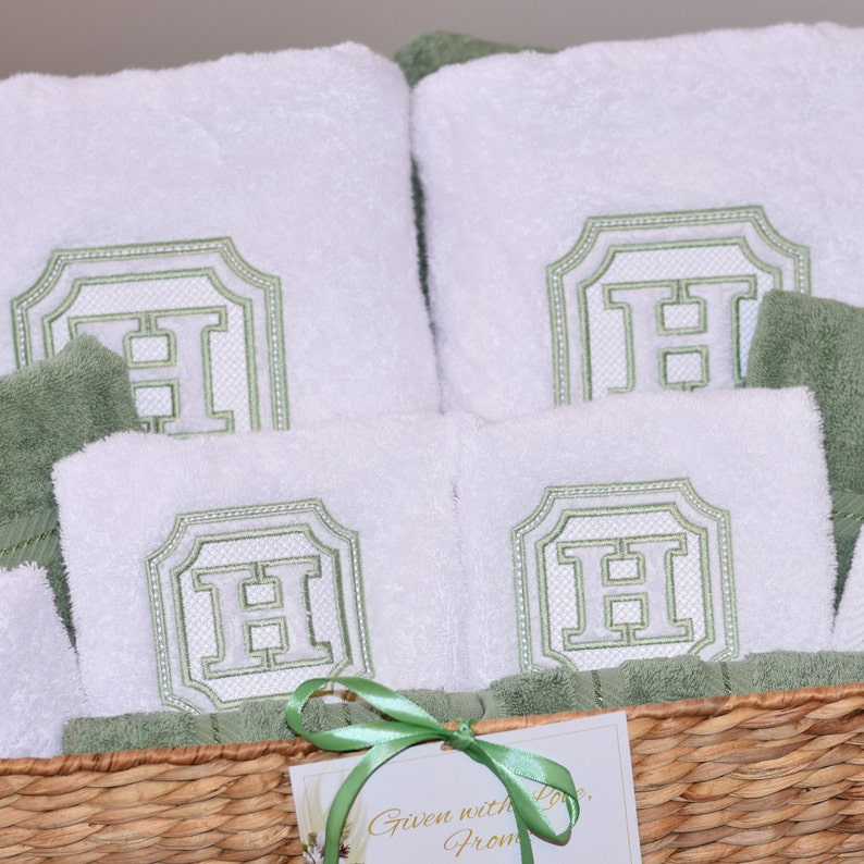 Preppy Square Monogrammed Towels - Custom Embroidery With Embossed ...