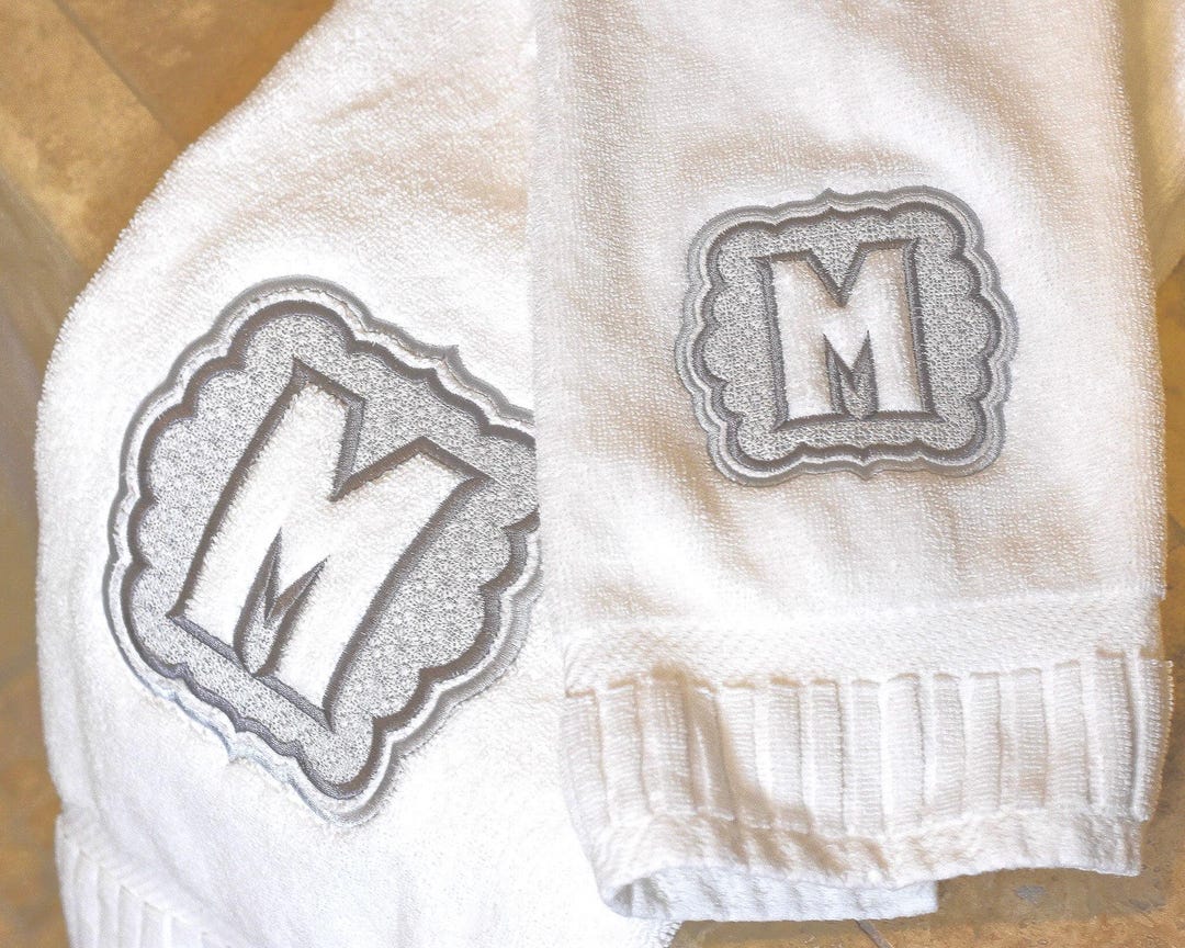 Embroidered Monogram Towels Personalized With Embossed Initial, Custom ...