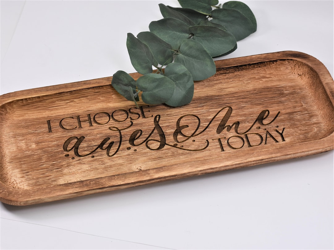 Personalized Wood Dish With Custom Engraved Message, Vanity or Entryway ...