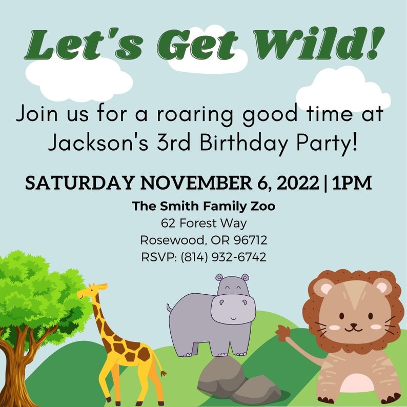 Kid's Birthday Party Invitation Printable Fast, Easy Customization - Etsy