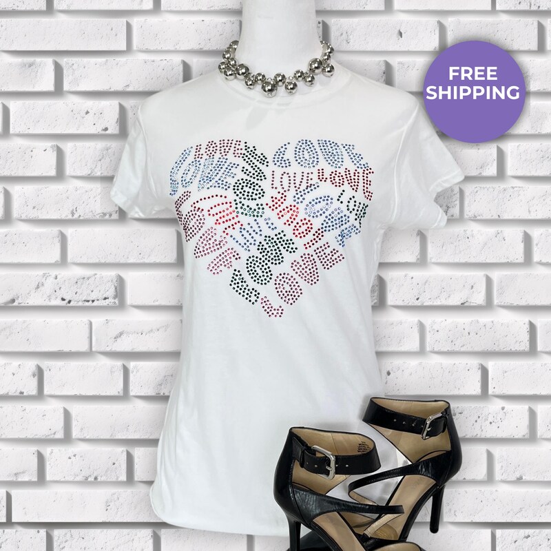 Rhinestone T Shirt - Etsy