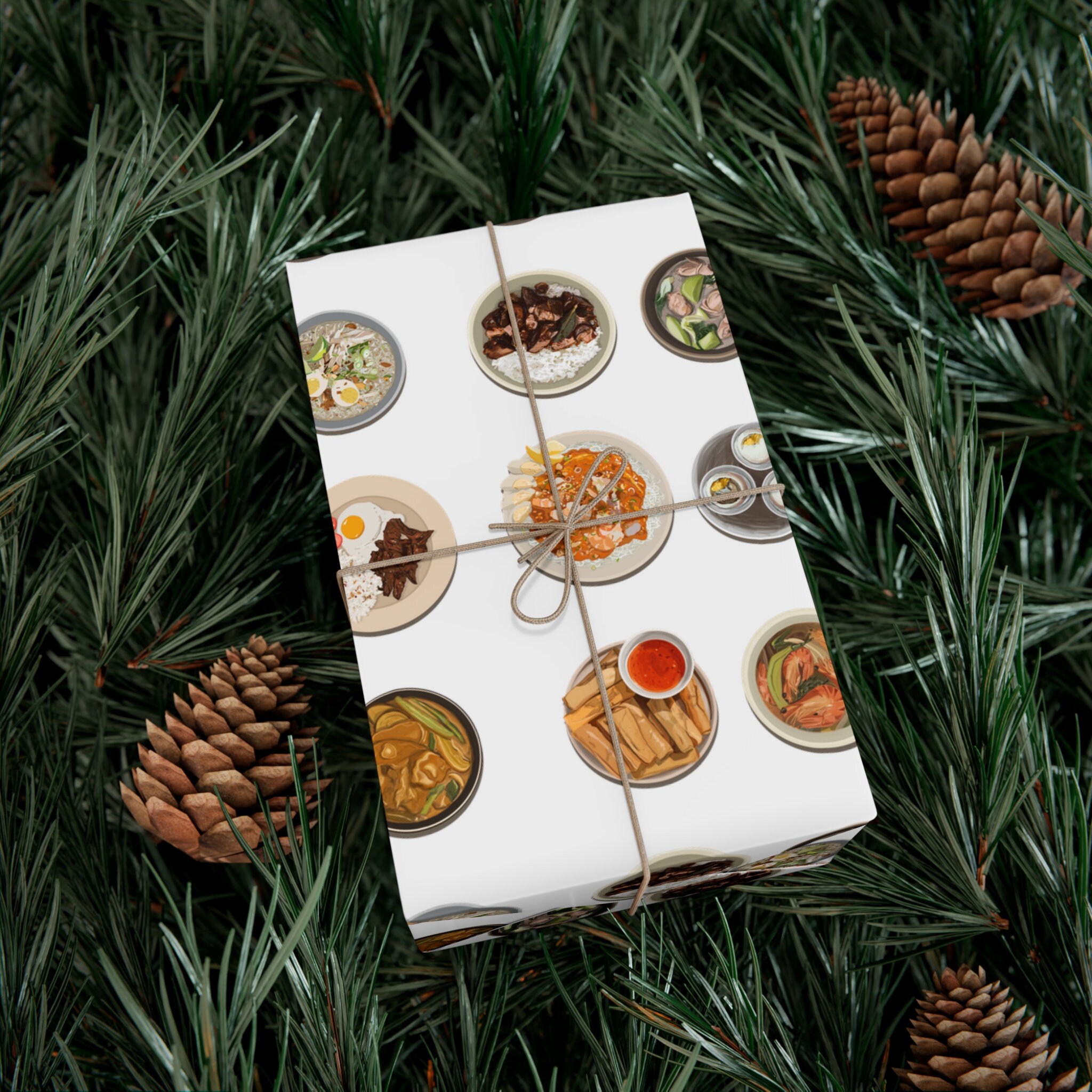 Filipino Cuisine Wrapping Paper | Filipino Art | Philippines Gift ...