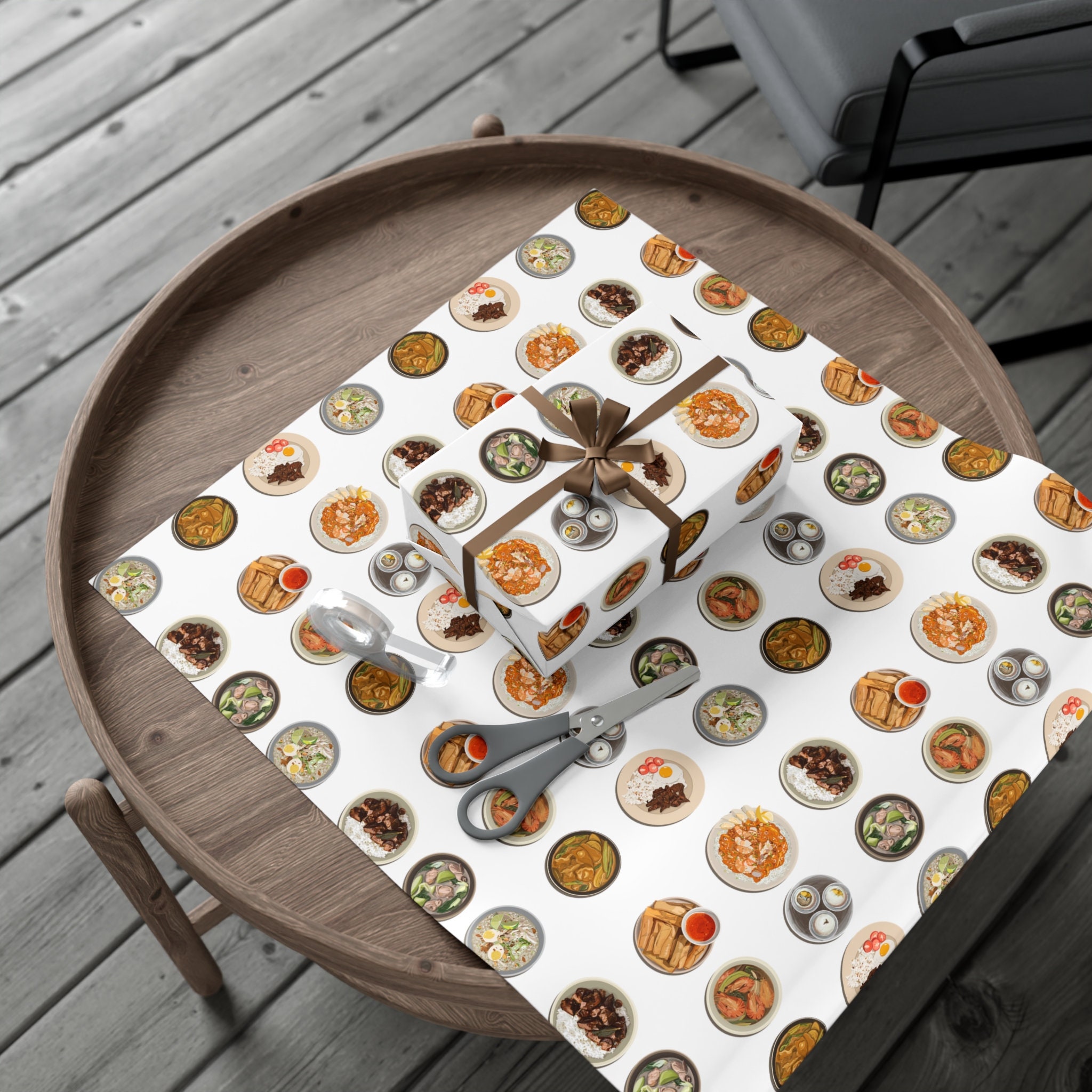 Filipino Cuisine Wrapping Paper | Filipino Art | Philippines Gift ...