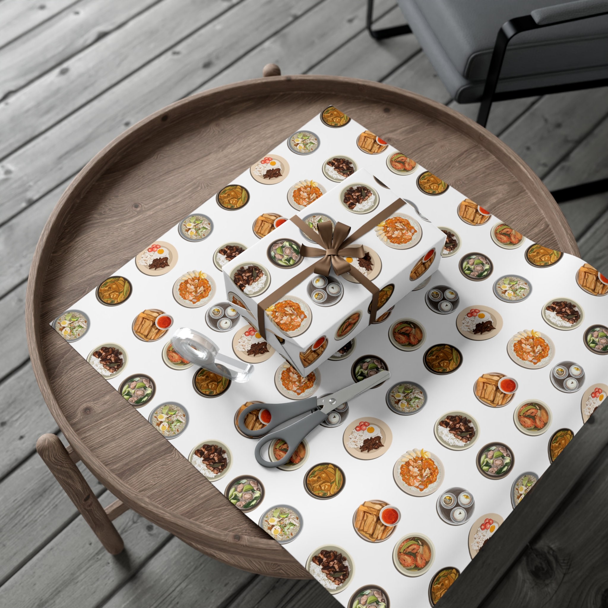 Filipino Cuisine Wrapping Paper | Filipino Art | Philippines Gift ...