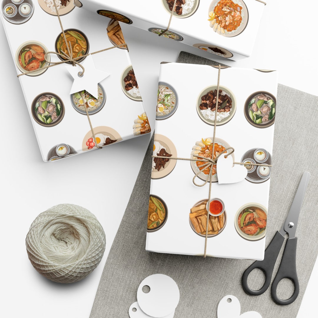 Filipino Cuisine Wrapping Paper | Filipino Art | Philippines Gift ...