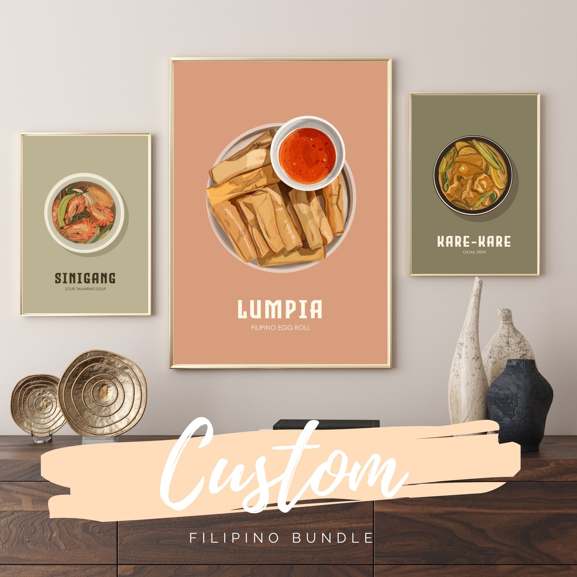CUSTOM Filipino Food BUNDLE Filipino Food Printable Filipino Art Decor ...