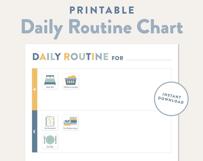 Visual Daily Routine Chart With Pictures Printable Visual - Etsy