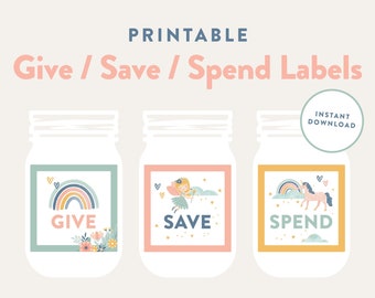 Give Save Spend Piggy Bank | Etsy