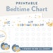 Printable Bedtime Chart, Sleep Chart for Kids, Toddler Sticker Chart ...