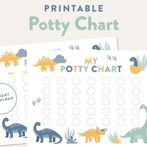 Dinosaur Potty Chart, Printable Potty Training Chart, Boy Sticker Chart ...