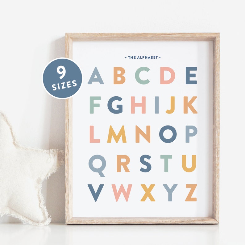 Pastel Alphabet Poster: A to Z Printable Wall Art (digital Download) - Etsy