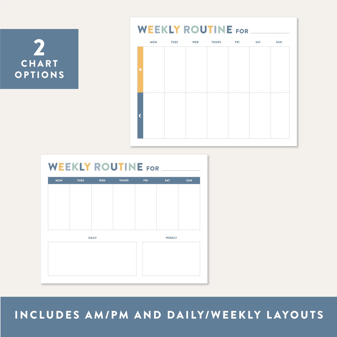 Weekly Routine Chart With Pictures, Printable Visual Chart for Kids ...